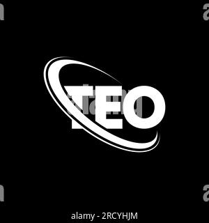 TEO circle letter logo design with circle and ellipse shape. TEO ...