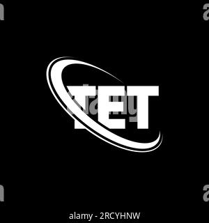 TET circle letter logo design with circle and ellipse shape. TET ...