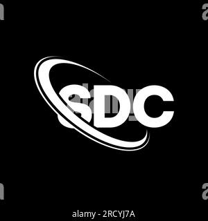 SDC circle letter logo design with circle and ellipse shape. SDC ...