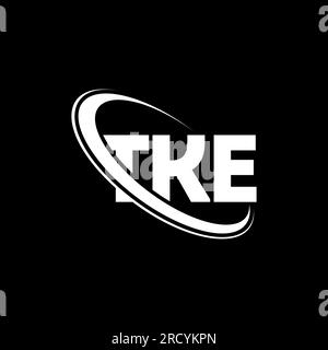 TKE circle letter logo design with circle and ellipse shape. TKE ...