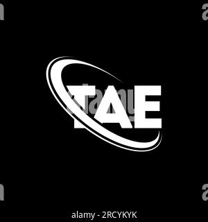 TAE circle letter logo design with circle and ellipse shape. TAE ...
