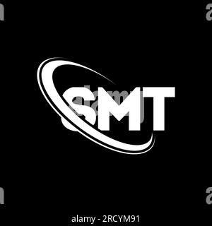 SMT circle letter logo design with circle and ellipse shape. SMT ...