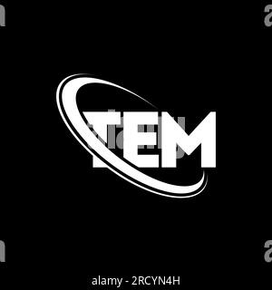 TEM circle letter logo design with circle and ellipse shape. TEM ...