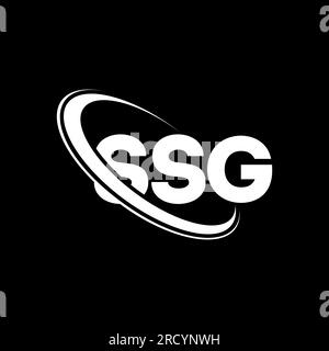 SSG circle letter logo design with circle and ellipse shape. SSG ...
