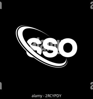 SSO circle letter logo design with circle and ellipse shape. SSO ...