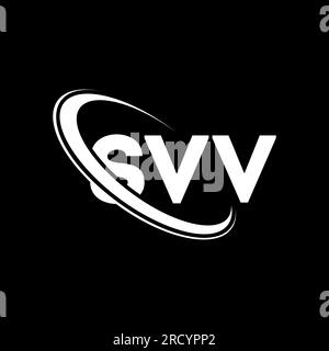 SVV circle letter logo design with circle and ellipse shape. SVV ...