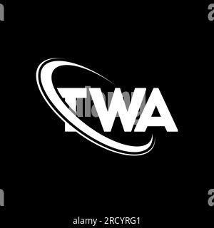 TWA circle letter logo design with circle and ellipse shape. TWA ...