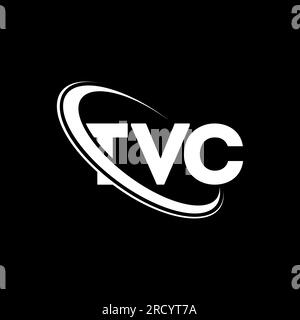 TVC circle letter logo design with circle and ellipse shape. TVC ...