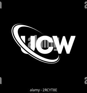 UCW circle letter logo design with circle and ellipse shape. UCW ...