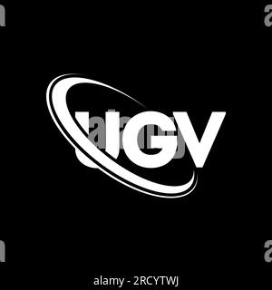 UGV circle letter logo design with circle and ellipse shape. UGV ...