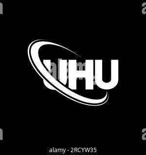 UHU circle letter logo design with circle and ellipse shape. UHU ...