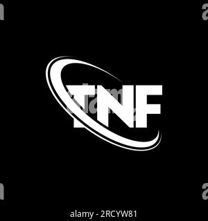 TNF circle letter logo design with circle and ellipse shape. TNF ...