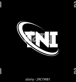 TNI circle letter logo design with circle and ellipse shape. TNI ...