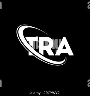 TRA circle letter logo design with circle and ellipse shape. TRA ...