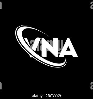 VNA circle letter logo design with circle and ellipse shape. VNA ...
