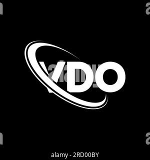 VDO circle letter logo design with circle and ellipse shape. VDO ellipse letters with ...