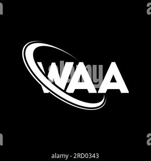 WAA circle letter logo design with circle and ellipse shape. WAA ...