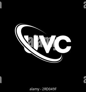 UVC circle letter logo design with circle and ellipse shape. UVC ...