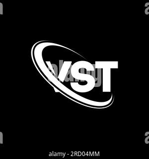 VST circle letter logo design with circle and ellipse shape. VST ...