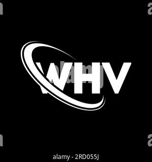 WHV circle letter logo design with circle and ellipse shape. WHV ...