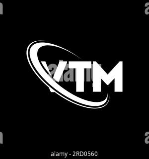 VTM circle letter logo design with circle and ellipse shape. VTM ...