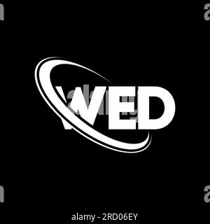 WED circle letter logo design with circle and ellipse shape. WED ...