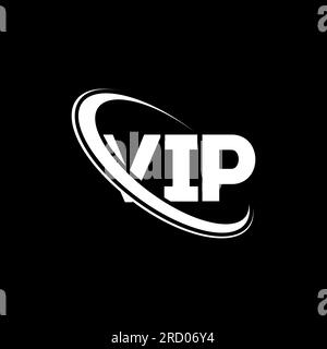 VIP circle letter logo design with circle and ellipse shape. VIP ...