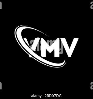 VMV circle letter logo design with circle and ellipse shape. VMV ...