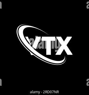 VTX circle letter logo design with circle and ellipse shape. VTX ...