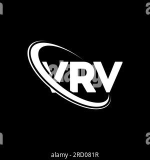 VRV circle letter logo design with circle and ellipse shape. VRV ...