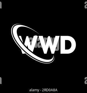 WWD circle letter logo design with circle and ellipse shape. WWD ...