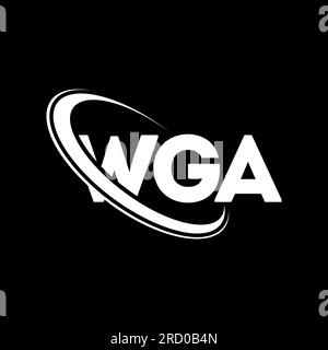 WGA circle letter logo design with circle and ellipse shape. WGA ...