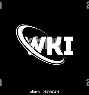 WKI circle letter logo design with circle and ellipse shape. WKI ...