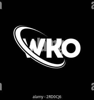 WKO circle letter logo design with circle and ellipse shape. WKO ...