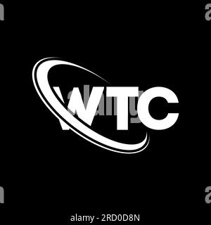 WTC circle letter logo design with circle and ellipse shape. WTC ...