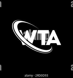 WTA circle letter logo design with circle and ellipse shape. WTA ...