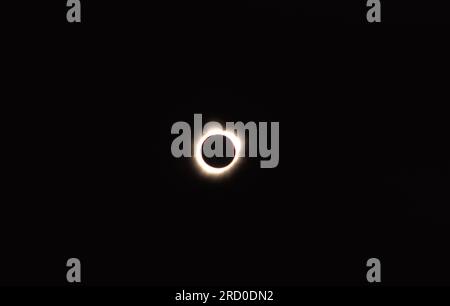 Total solar eclipse in Madagascar June 21st 2001. Showing the diamond ...