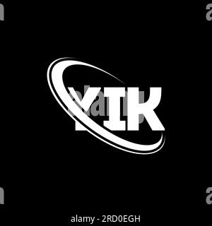 YIK circle letter logo design with circle and ellipse shape. YIK ...