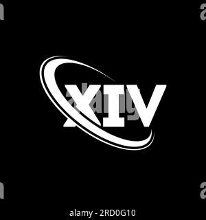XIV circle letter logo design with circle and ellipse shape. XIV ...