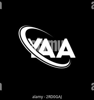 YAA circle letter logo design with circle and ellipse shape. YAA ...