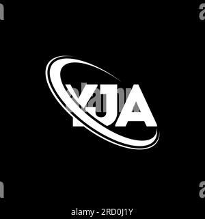 YJA circle letter logo design with circle and ellipse shape. YJA ...