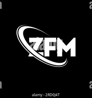 ZFM circle letter logo design with circle and ellipse shape. ZFM ...