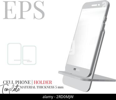 Phone Holder Template with die cut layers. Vector with die cut, laser ...