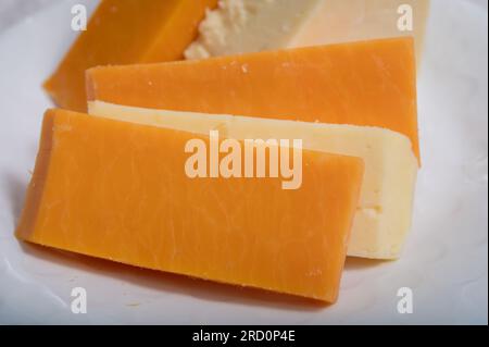 British cheeses collection, Scottish coloured and English matured ...