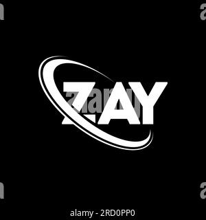 ZAY circle letter logo design with circle and ellipse shape. ZAY ...