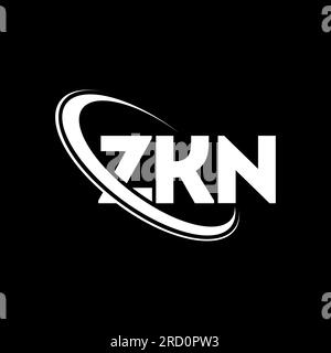 ZKN circle letter logo design with circle and ellipse shape. ZKN ...