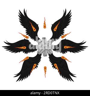 Vector design of throne type angel of Christian theology. Biblical ...