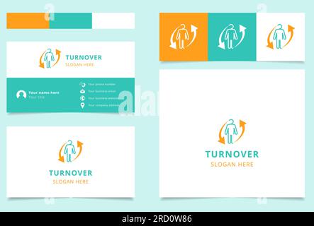Turnover logo design with editable slogan. Branding book and business ...