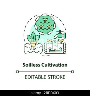 Thin line editable soilless cultivation icon Stock Vector Image & Art - Alamy