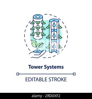 Thin line editable tower systems icon Stock Vector Image & Art - Alamy
